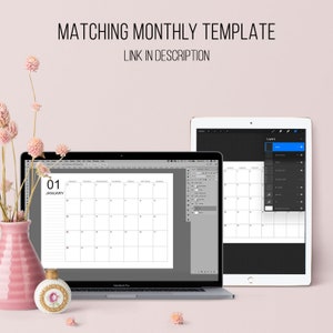 Editable Weekly Layout for Digital Planner PSD Procreate Files Vertical ...