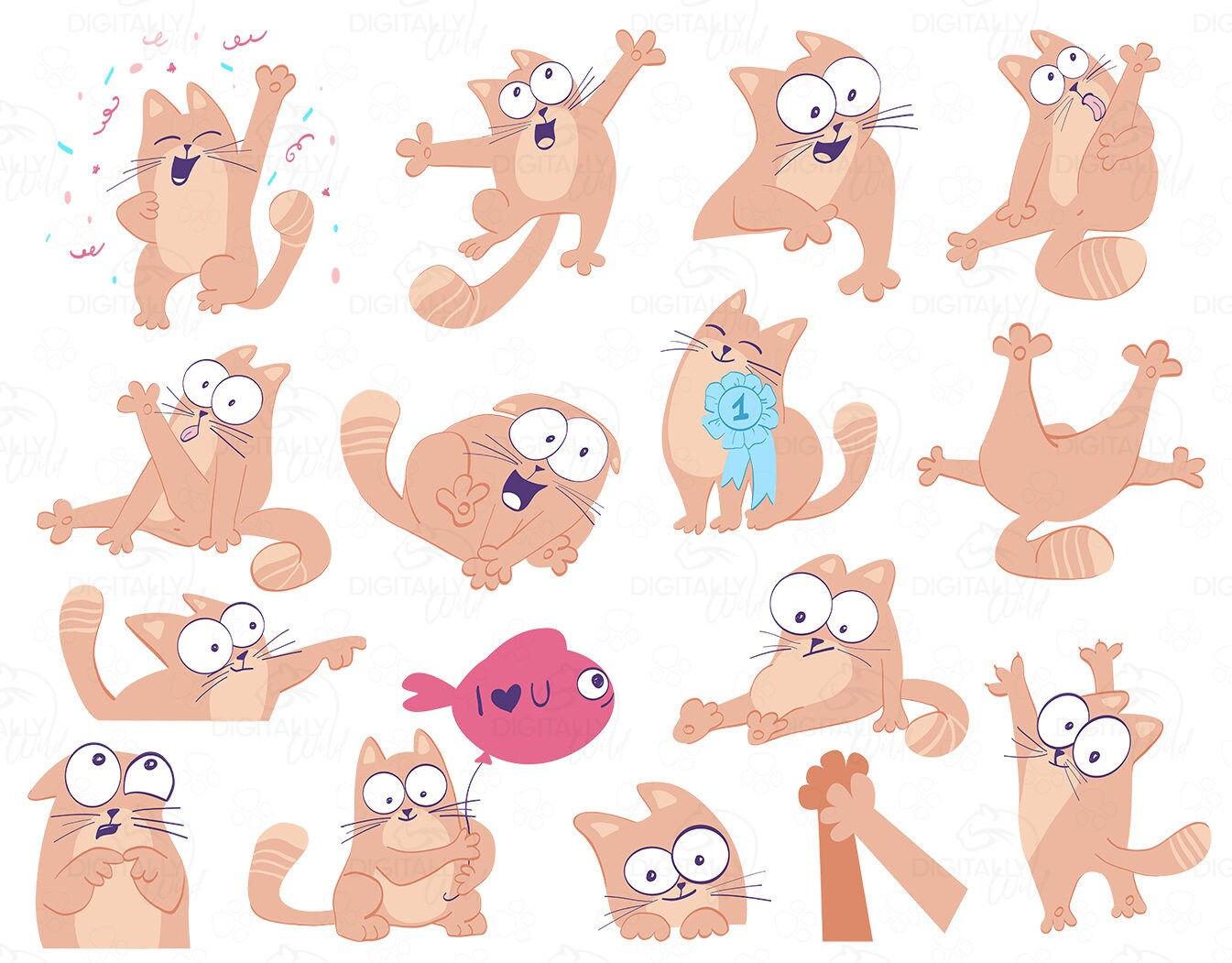 Funny Cat Stickers Printable Sticker Pack Planner Stickers - Etsy