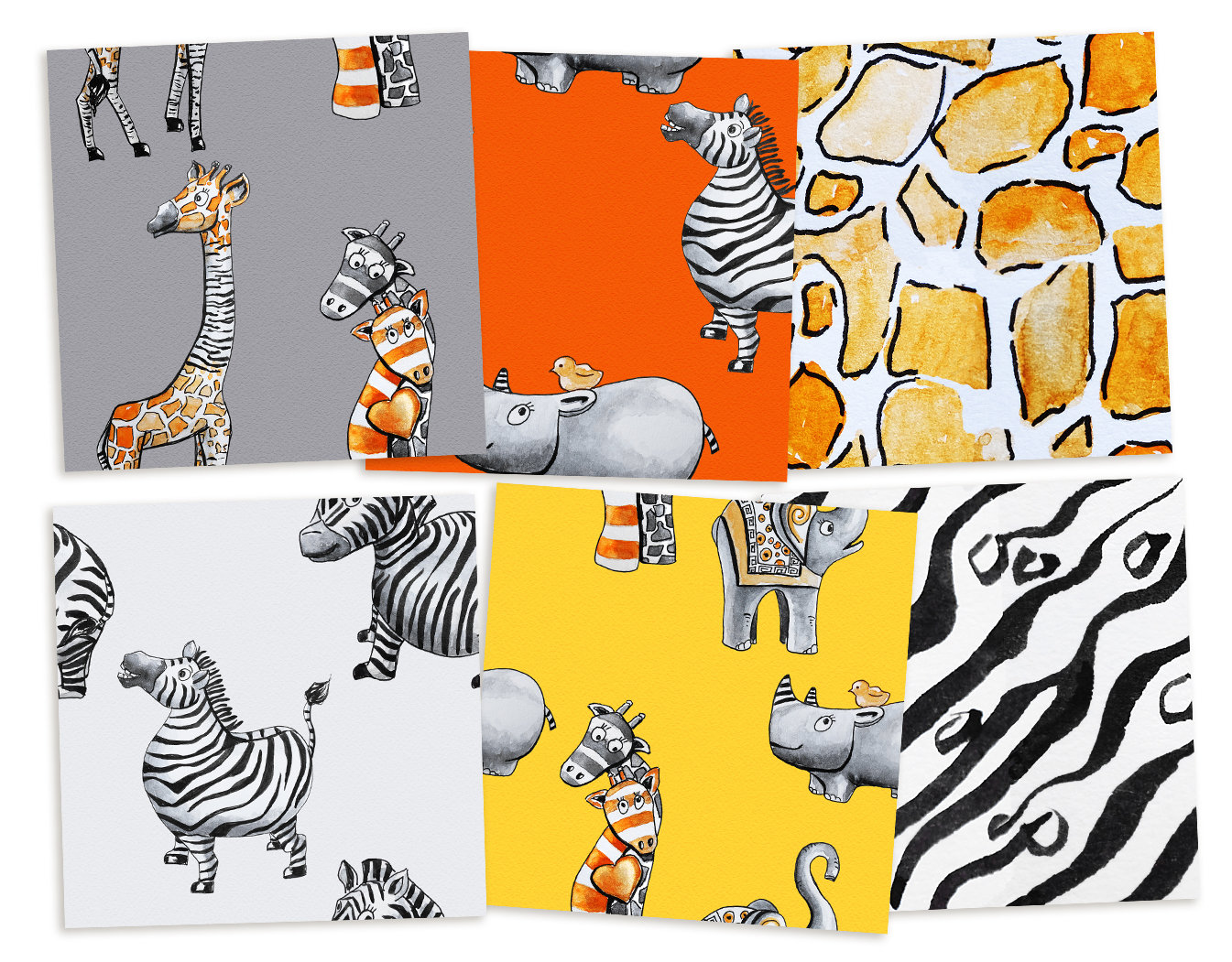 Safari Animals Digital Papers Seamless Patterns Pack for - Etsy