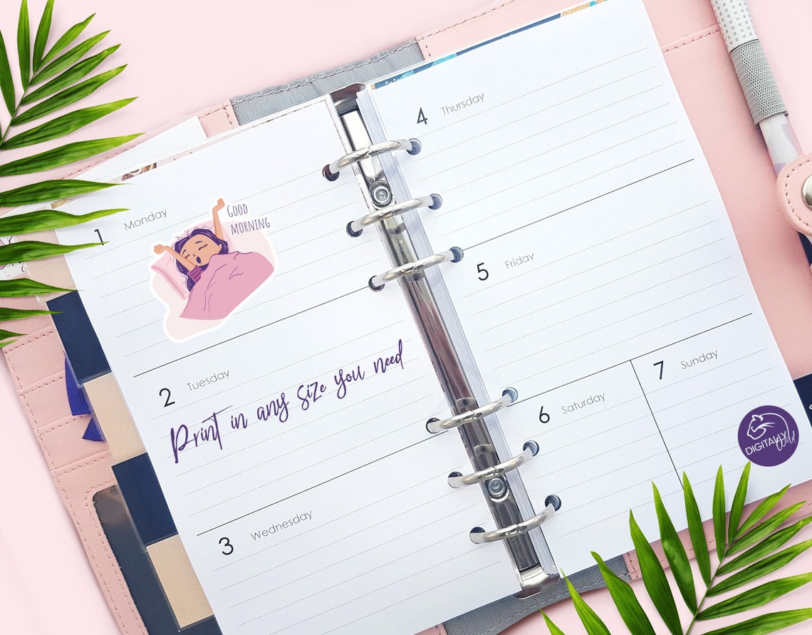 Good Morning Planner Stickers Wake up Girl Printable Erin - Etsy