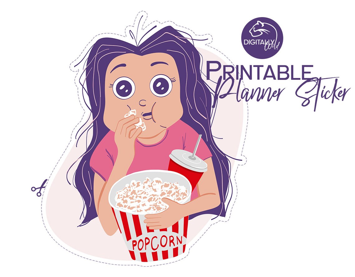 Movie Planner Stickers Movie Night Digital Sticker Planner | Etsy