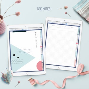 Digital Planner Notebook Grid Lined Notebook Undated Monthly Weekly ...
