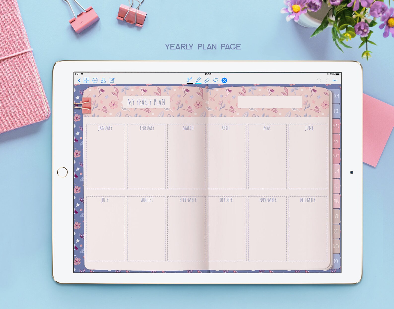 Digital Planner for Goodnotes Undated Monthly Weekly Colorful - Etsy