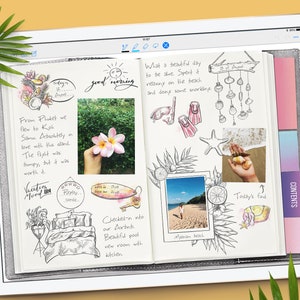 Tropical Vacation Travel Journal Stickers Planner Sticker Bundle Custom ...