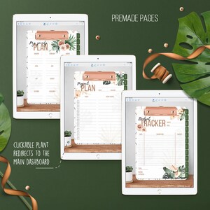 Tropical Digital Planner Monthly Weekly Daily Pages Diary to Do List ...