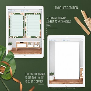 Tropical Digital Planner Monthly Weekly Daily Pages Diary to Do List ...