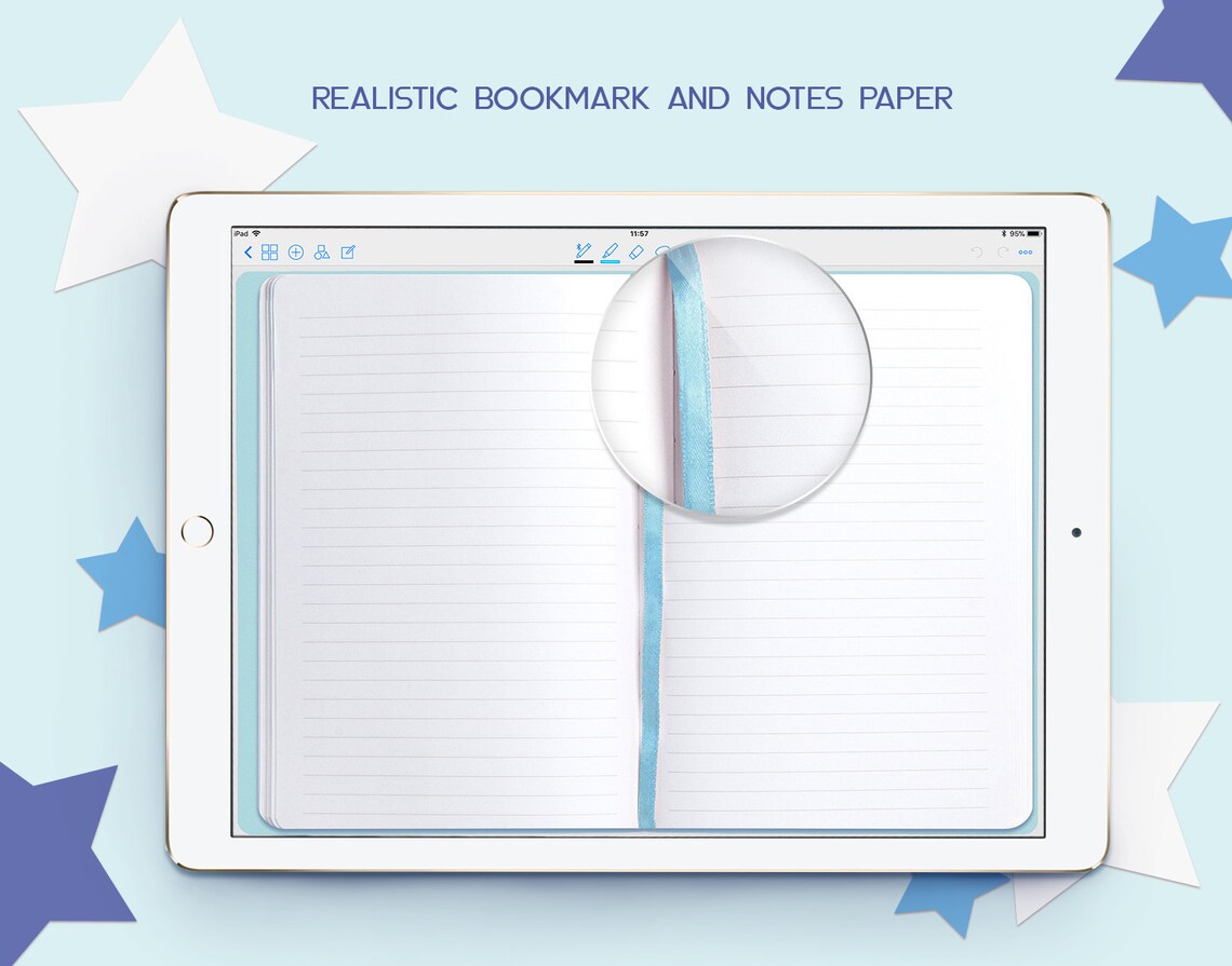 Digital lined notebook College student note taking Bullet | Etsy