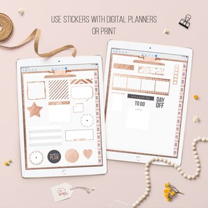 23 PNG Rose Gold Digital Planner Stickers Journal Sticker Pack ...