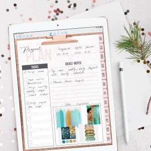 Vertical Digital Planner Rose Gold Undated Monthly & Weekly Planner ...
