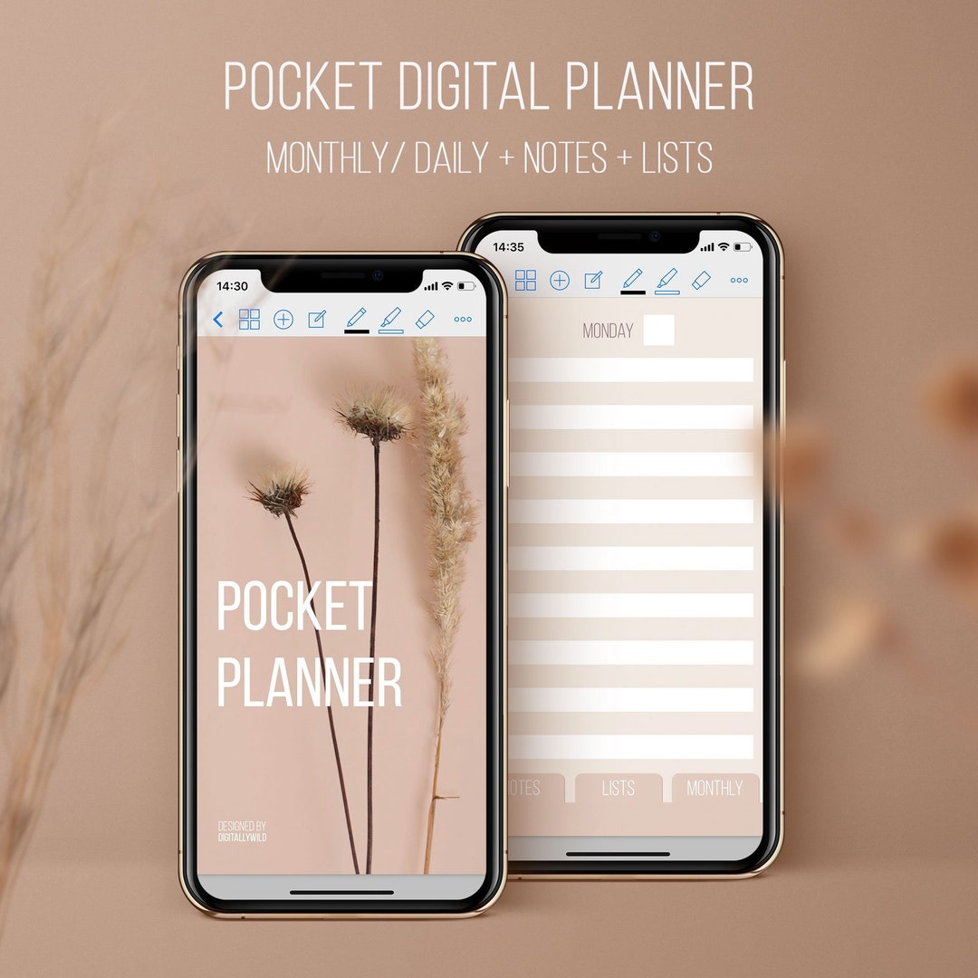 Pocket Digital Planner Monthly Daily Planner 2022 Personal Mobile ...