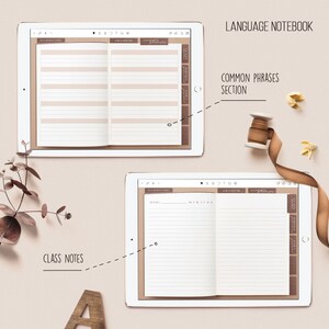 Language Learning Journal Study Notebook Digital Language Planner ...
