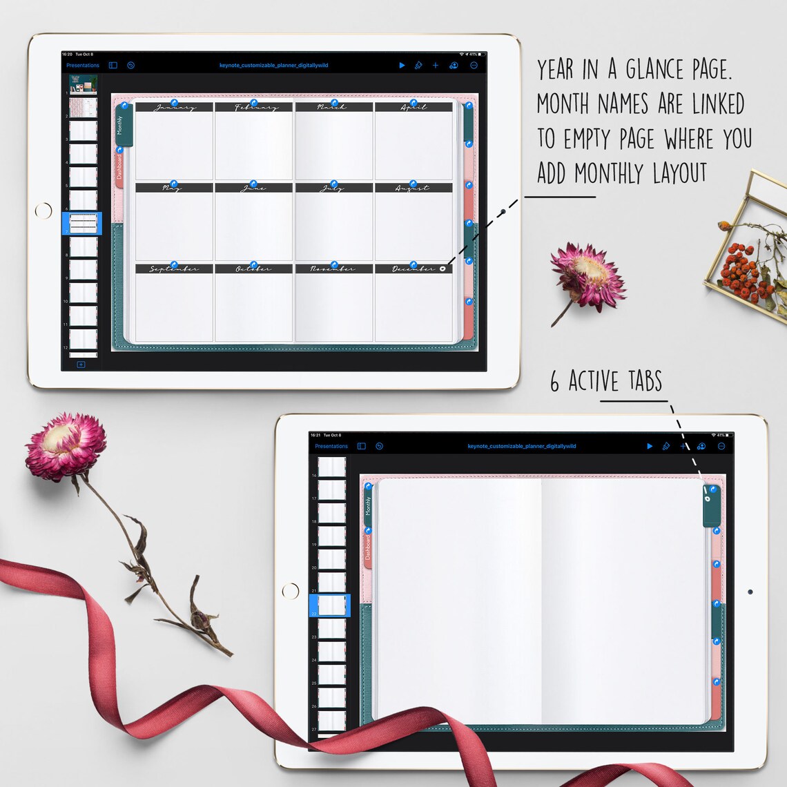 Editable Digital Planner Notebook Keynote Template Personal - Etsy