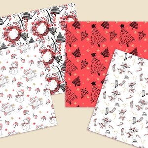 Christmas Digital Paper Winter Pattern Background Merry Xmas Scrapbook ...