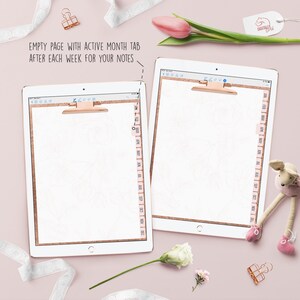Vertical Digital Planner Rose Gold Undated Monthly & Weekly Planner ...