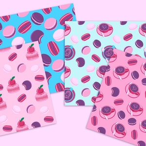 Macaroon Digital Paper Pack Seamless Patterns for Scrapbook Pages ...