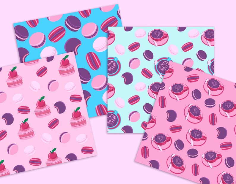 Macaroon Digital paper pack Seamless patterns for Scrapbook | Etsy