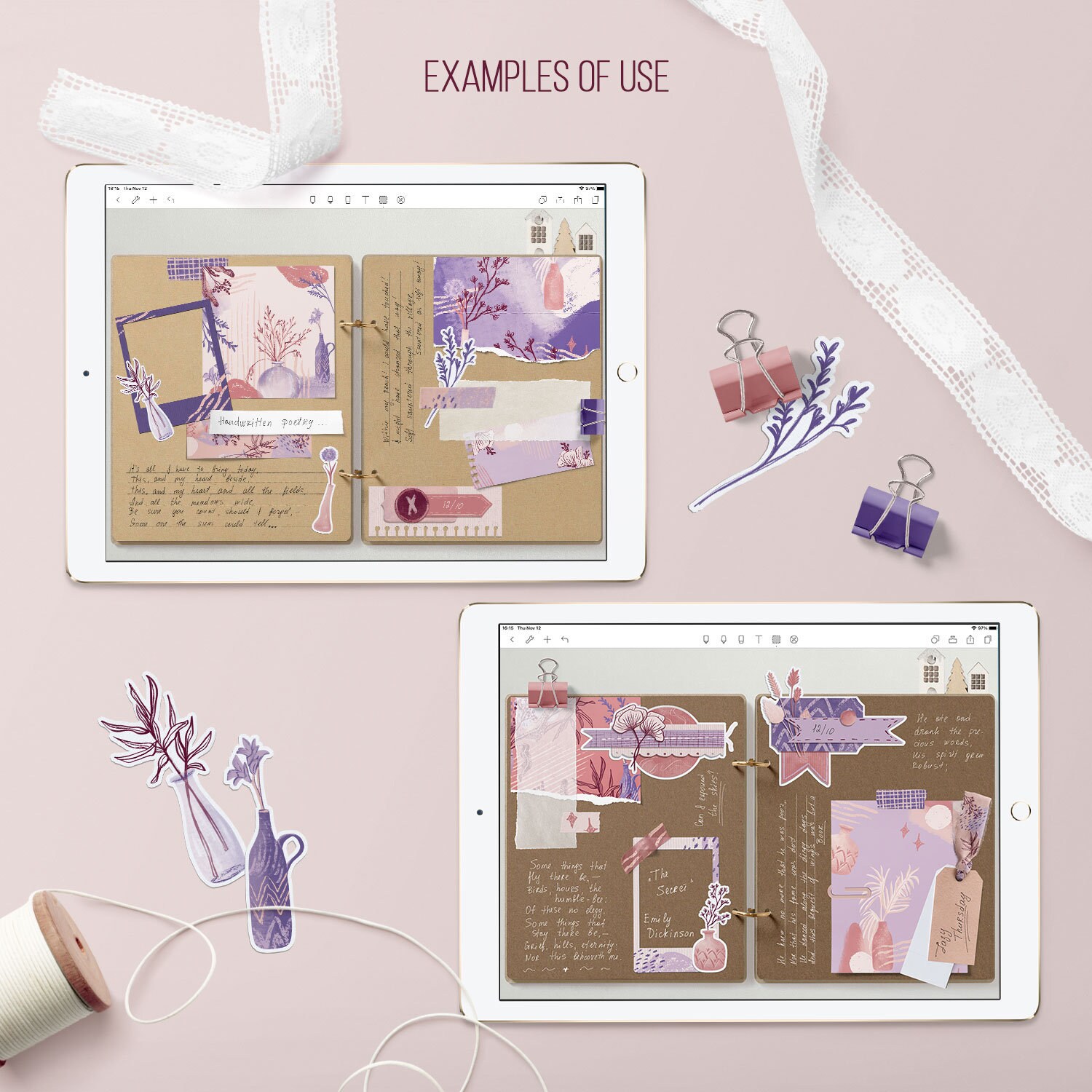 Digital Sticker Pack Scrapbook Journal Stickers Digital Paper | Etsy