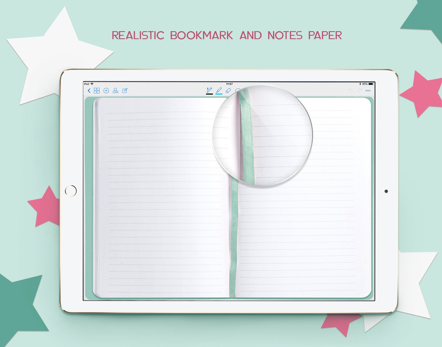 Digital Lined Notebook Goodnotes Student Notebook Digital | Etsy