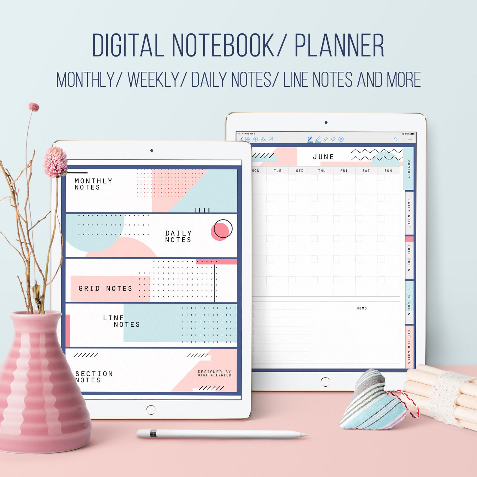 Minimalist Digital Planner With Clickable Daily Pages - Etsy