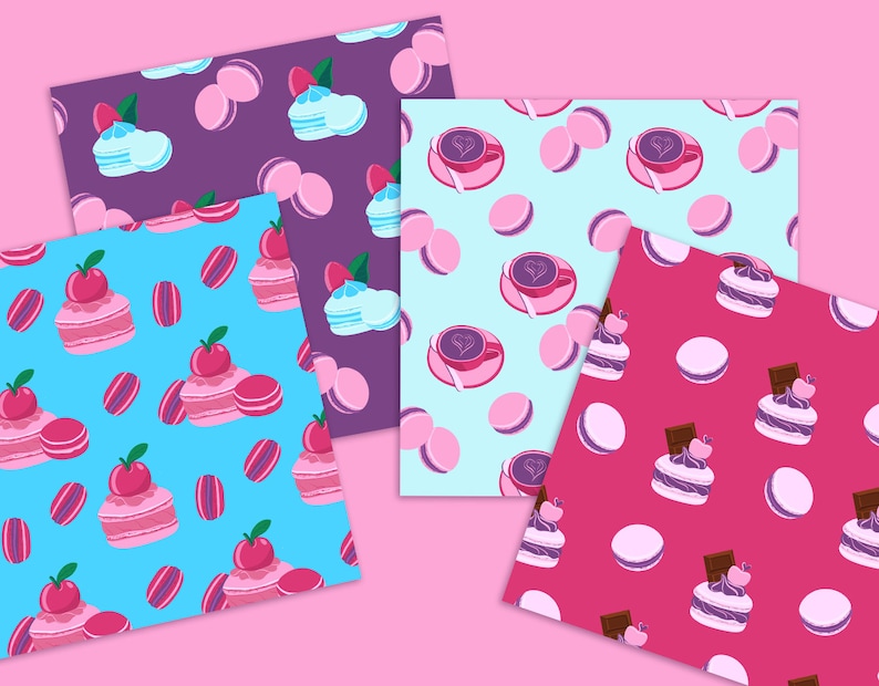 Macaroon Digital paper pack Seamless patterns for Scrapbook | Etsy