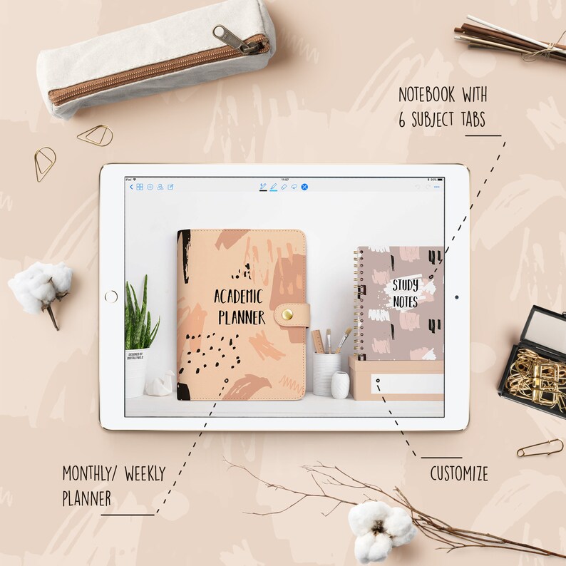 Student Digital Planner Academic College Planner Monthly/ - Etsy