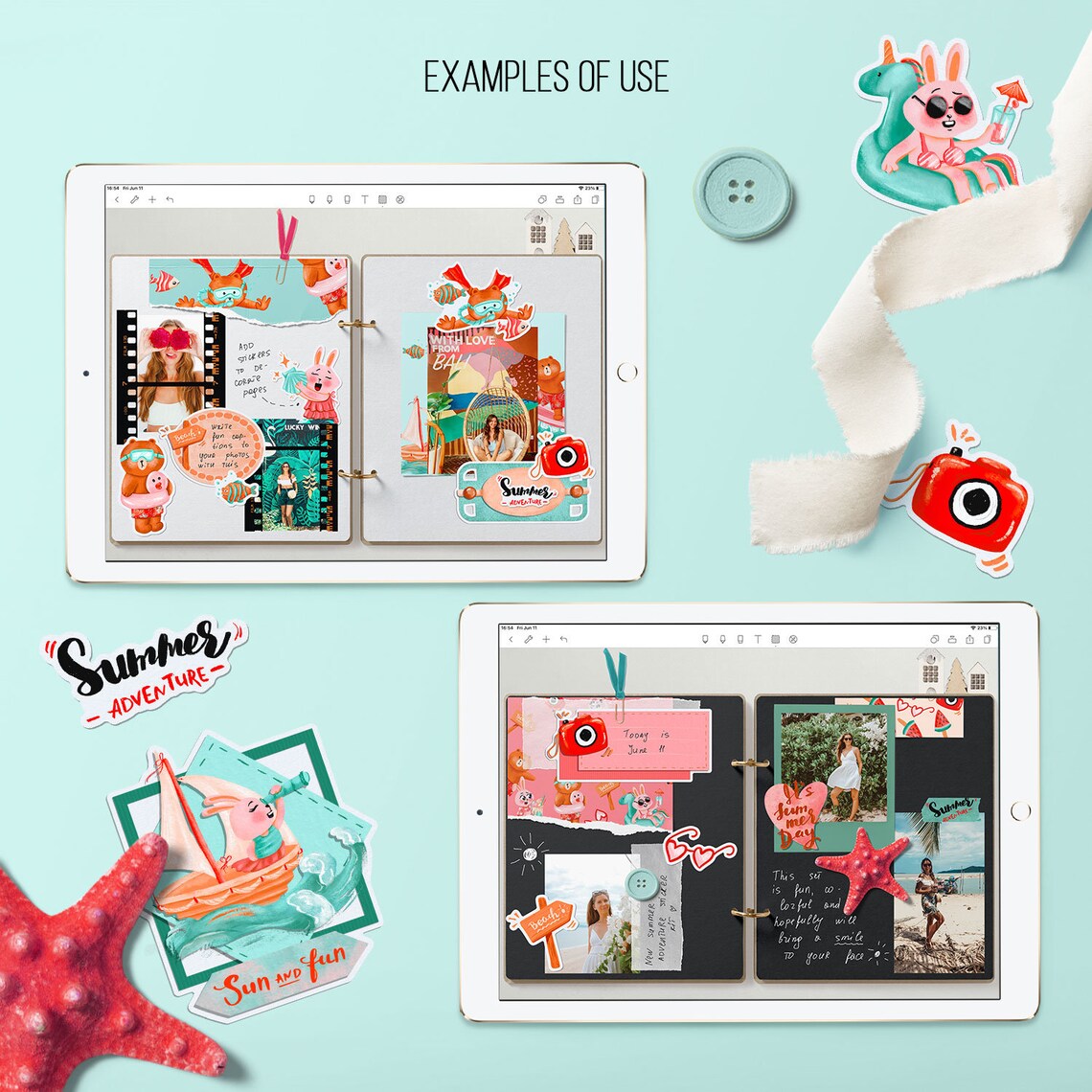 Digital sticker pack Scrapbook journal Planner stickers | Etsy