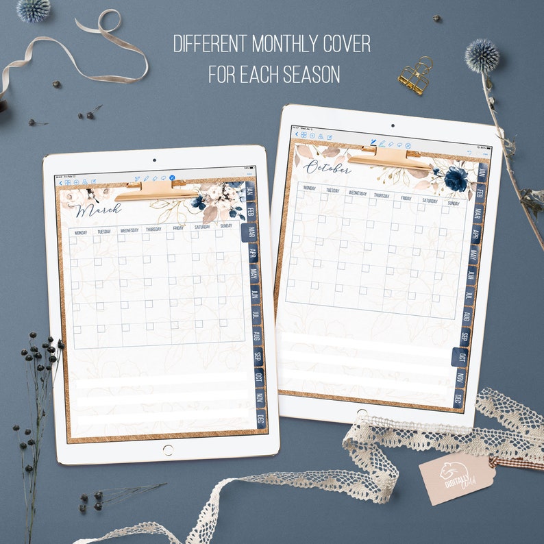 Personalized Digital Planner Goodnotes Undated Portrait - Etsy