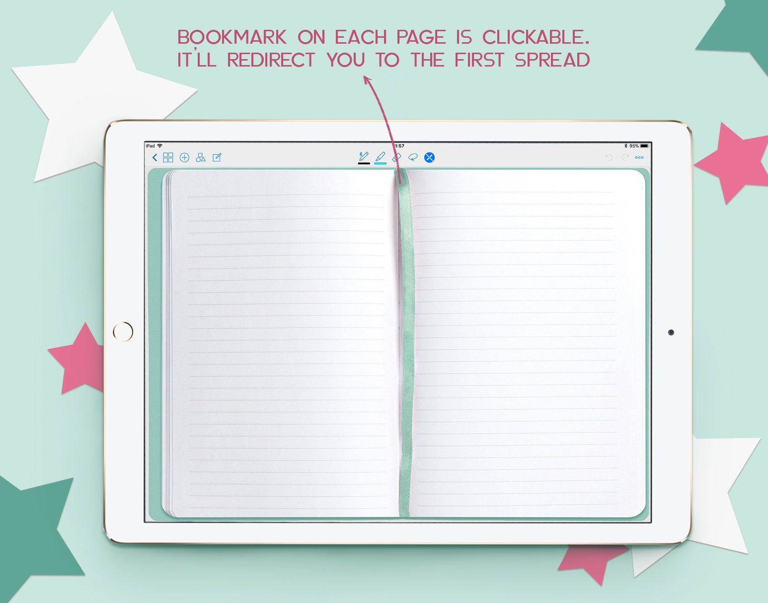 Digital Lined Notebook Goodnotes Student Notebook Digital | Etsy