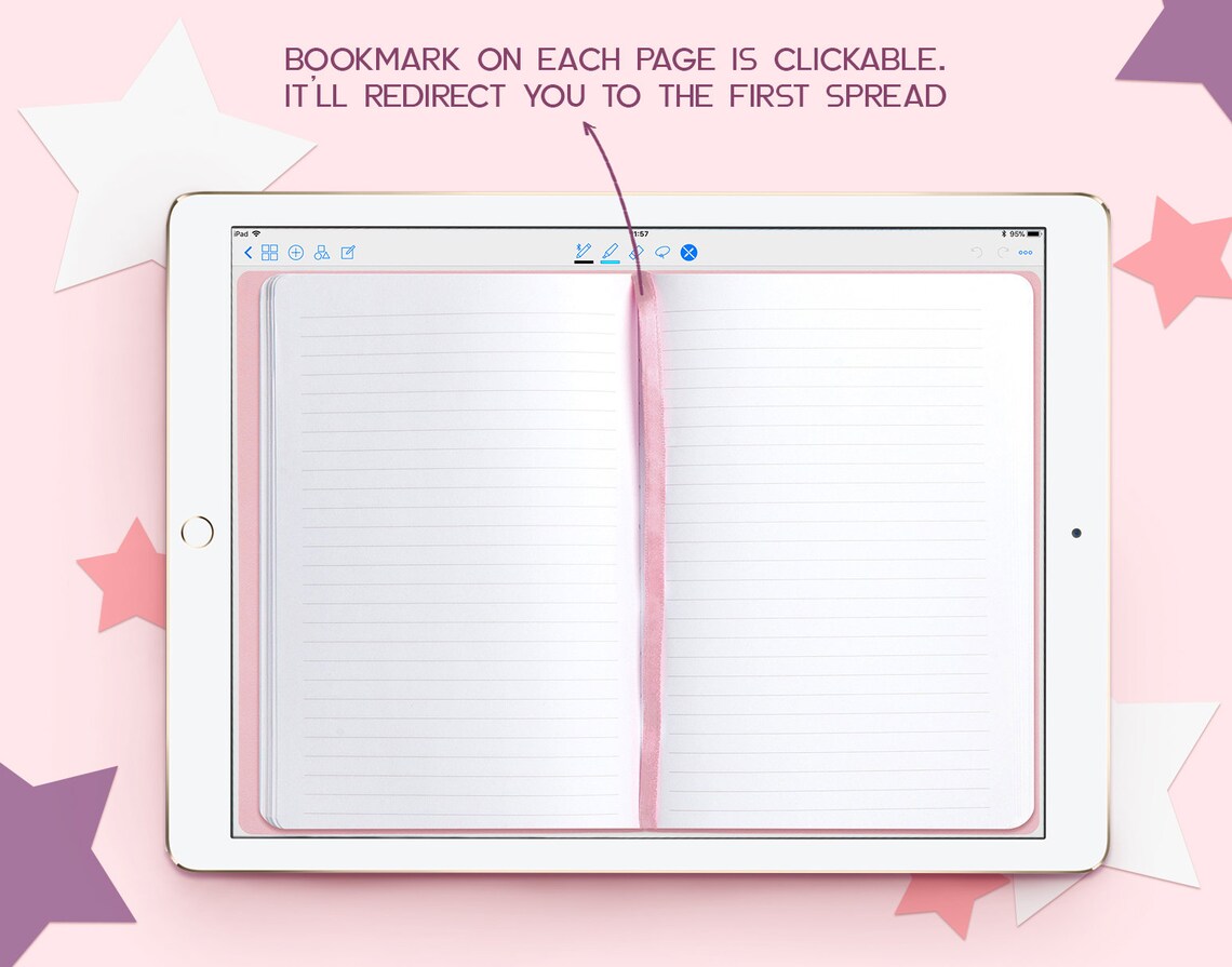 Digital Lined Notebook Goodnotes Student Notebook Digital Journal ...