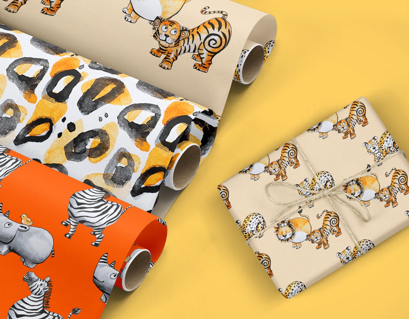 Safari Animals Digital Papers Seamless Patterns Pack for Scrapbook ...