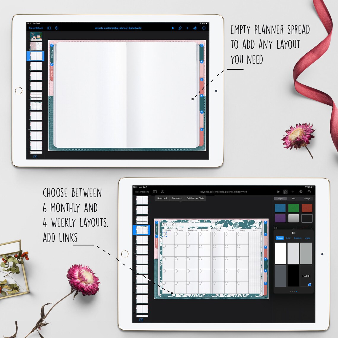 Editable Digital Planner Notebook Keynote Template Personal - Etsy