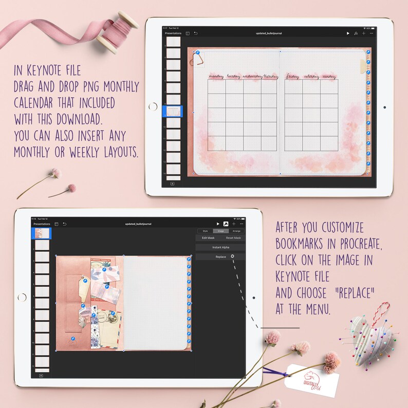 Customizable Digital Bullet Journal Custom Tabs Digital Notebook ...