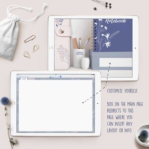 Floral Digital Planner Undated Monthly Weekly Planner Digital Notebook ...