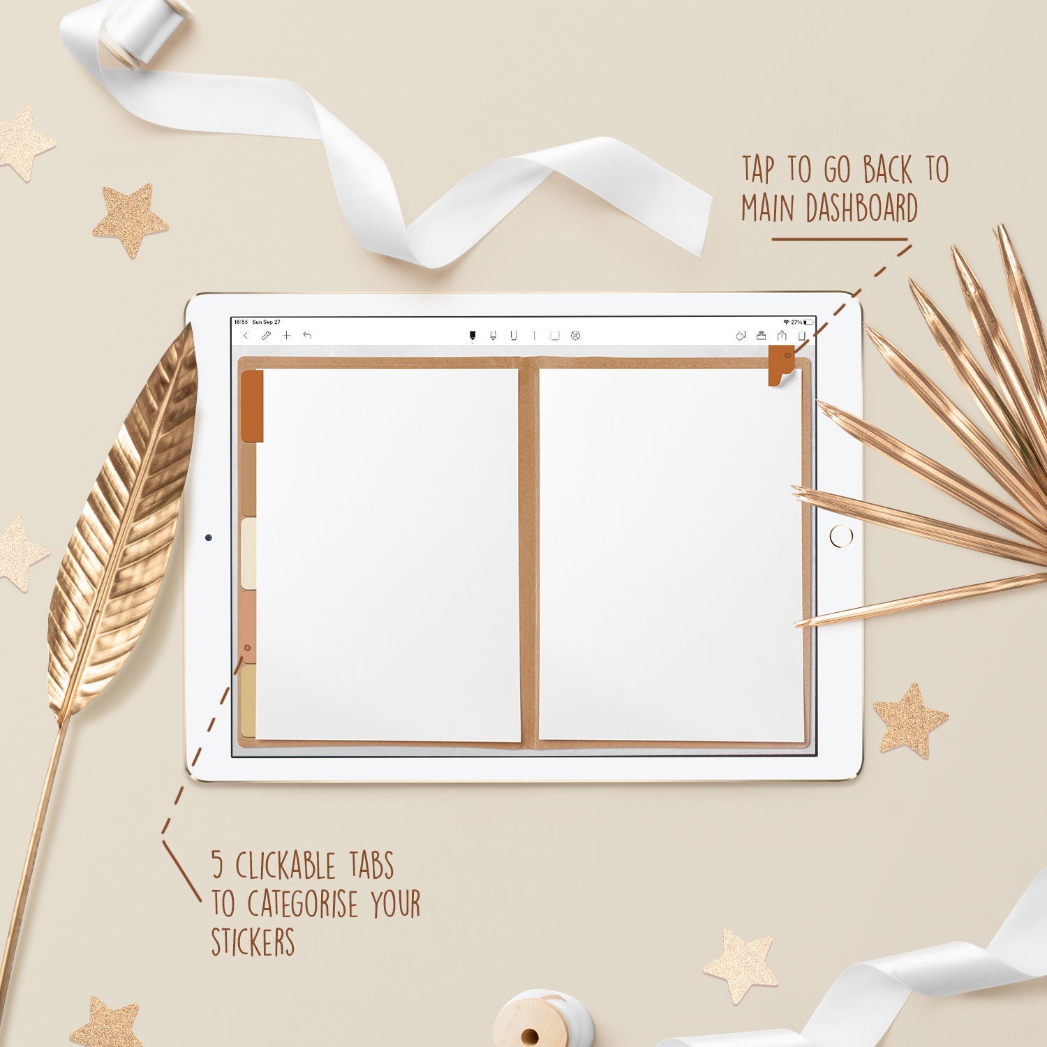 Digital Sticker Book Blank Sticker Album With Links Digital Notebook ...