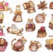 Watercolor Cats Digital Clipart Candy Stickers Chocolate Lovers Planner ...