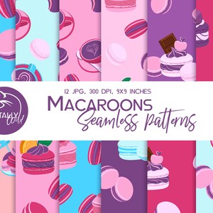 Macaroon Digital Paper Pack Seamless Patterns for Scrapbook Pages ...