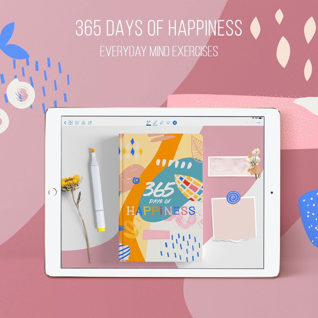 365 Days of Happiness Digital Notebook Writing Gratitude Journal Daily ...