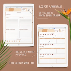 Social Media Planner Blog Planner Monthly Planner Content Calendar ...