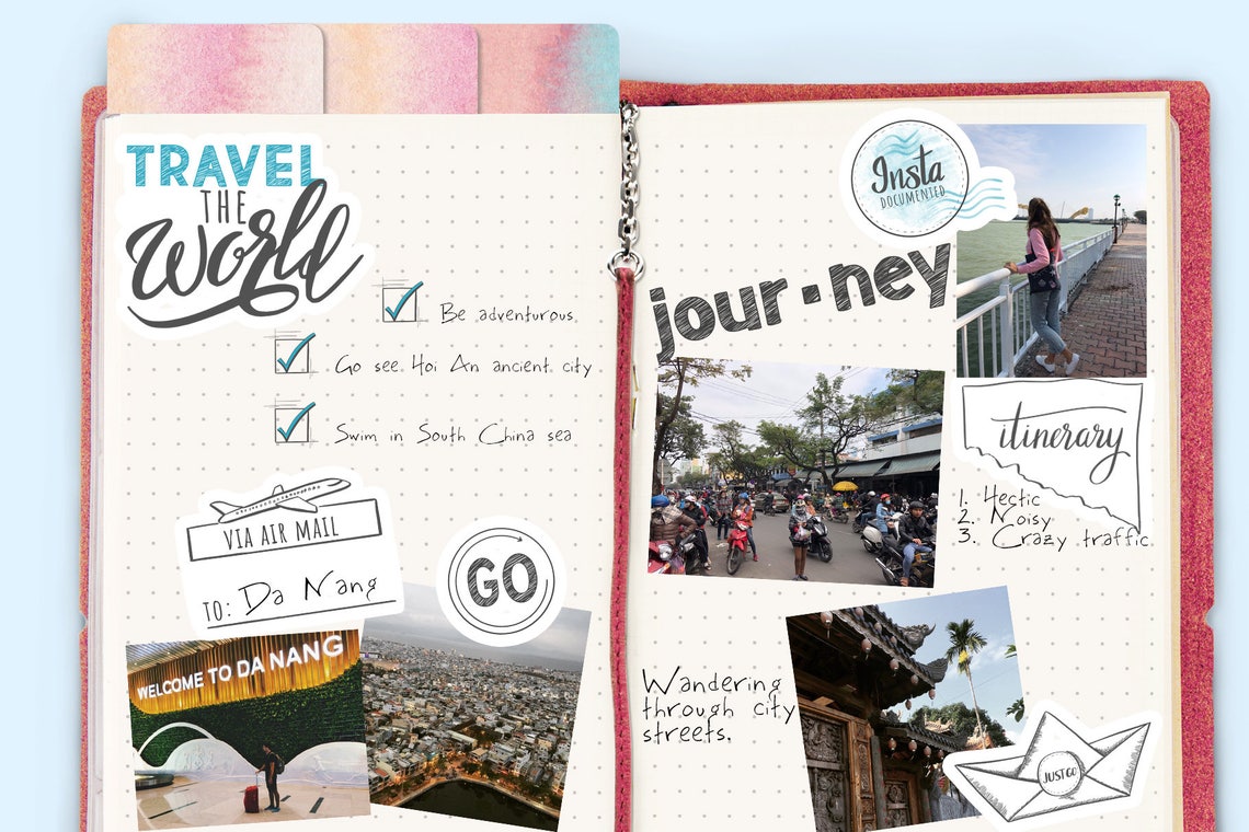 Travel stickers printable journal stickers digital | Etsy