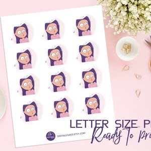 Confused Emotion Planner Stickers Mood Tracking Face Stickers Planner ...