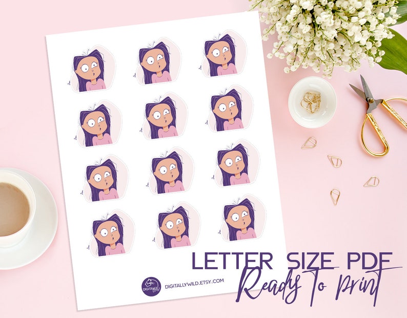 Confused Emotion Planner Stickers Mood Tracking Face Stickers - Etsy