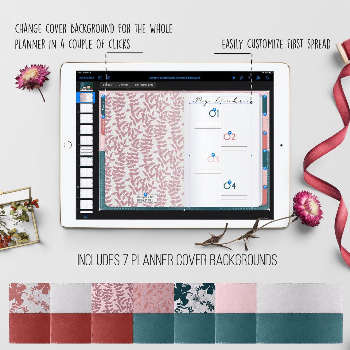 Editable Digital Planner Notebook Keynote Template Personal - Etsy