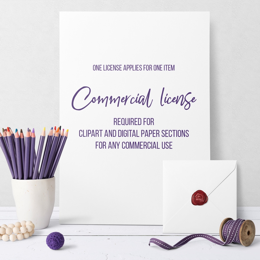 Commercial License for Clipart and Digital Paper Sections Only. for a ...