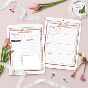 Vertical Digital Planner Rose Gold Undated Monthly & Weekly Planner ...