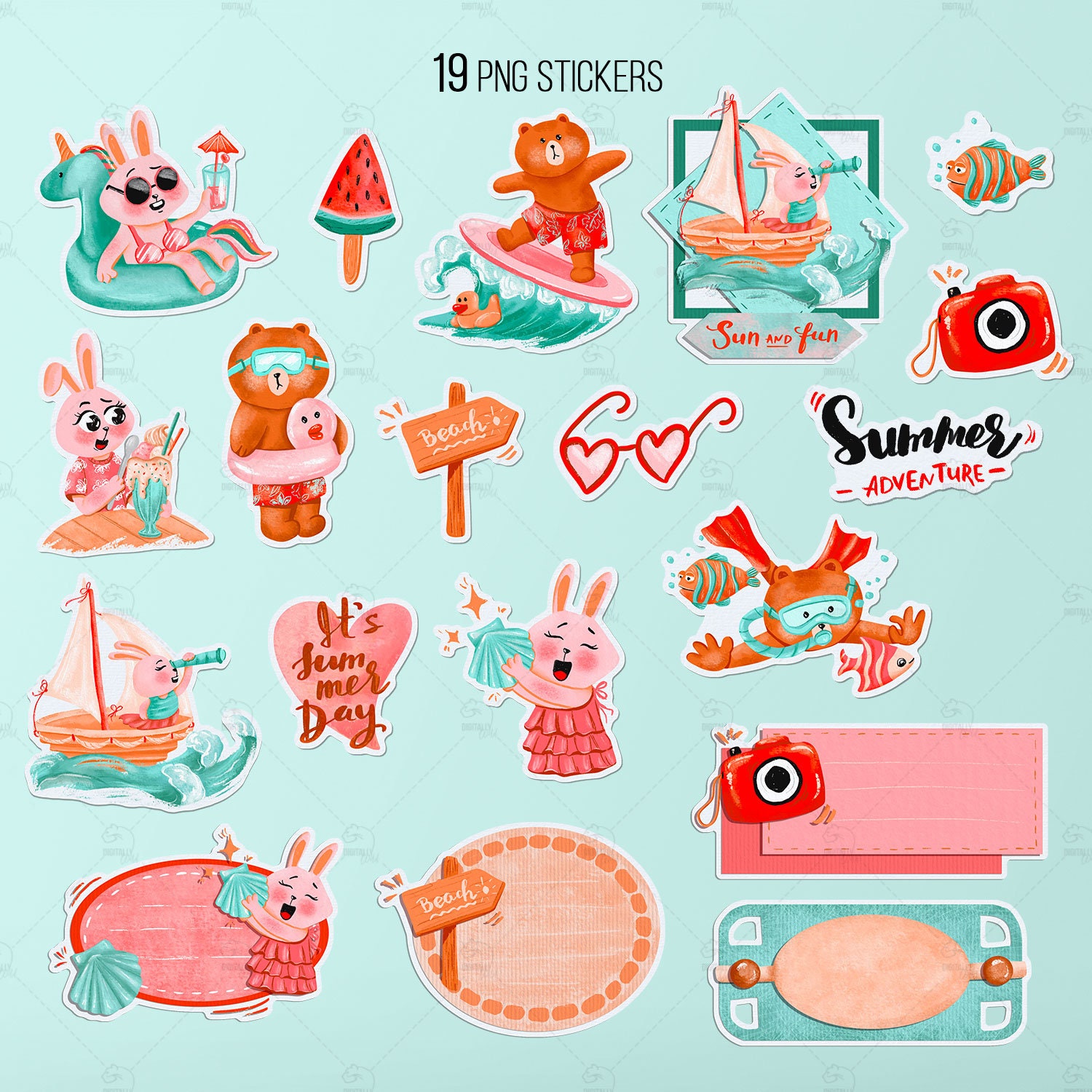 Digital sticker pack Scrapbook journal Planner stickers | Etsy