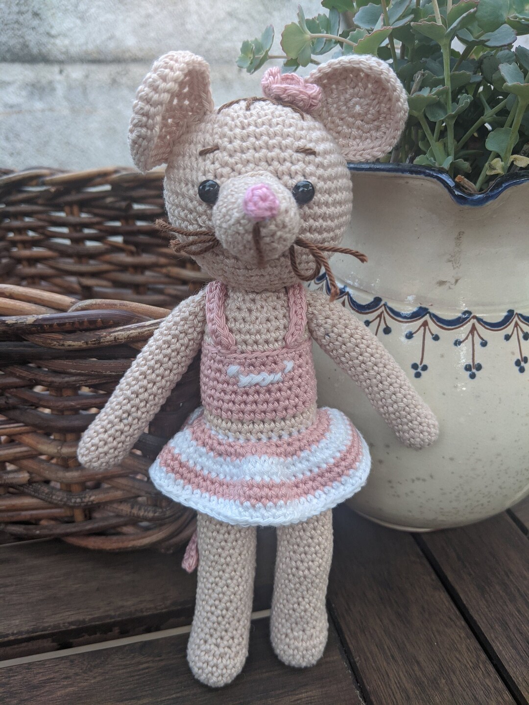 Handmade Crochet Mouse Doll: Naya Jonalu Character, 9" Cotton Toy - Etsy