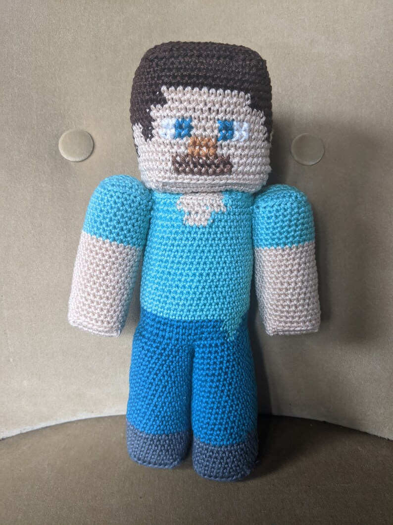 Minecraft Inspired Steve Crochet Amigurumi - Etsy