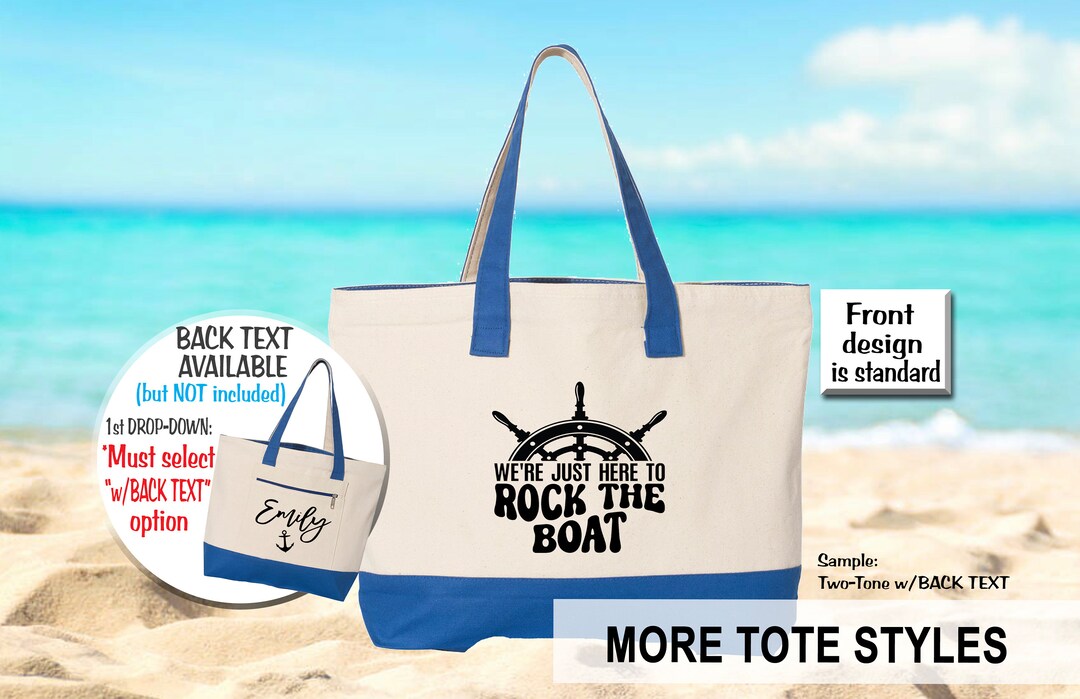 Here to Rock the Boat, Cruising Tote Bag, Cruise Trip Gift, Custom ...
