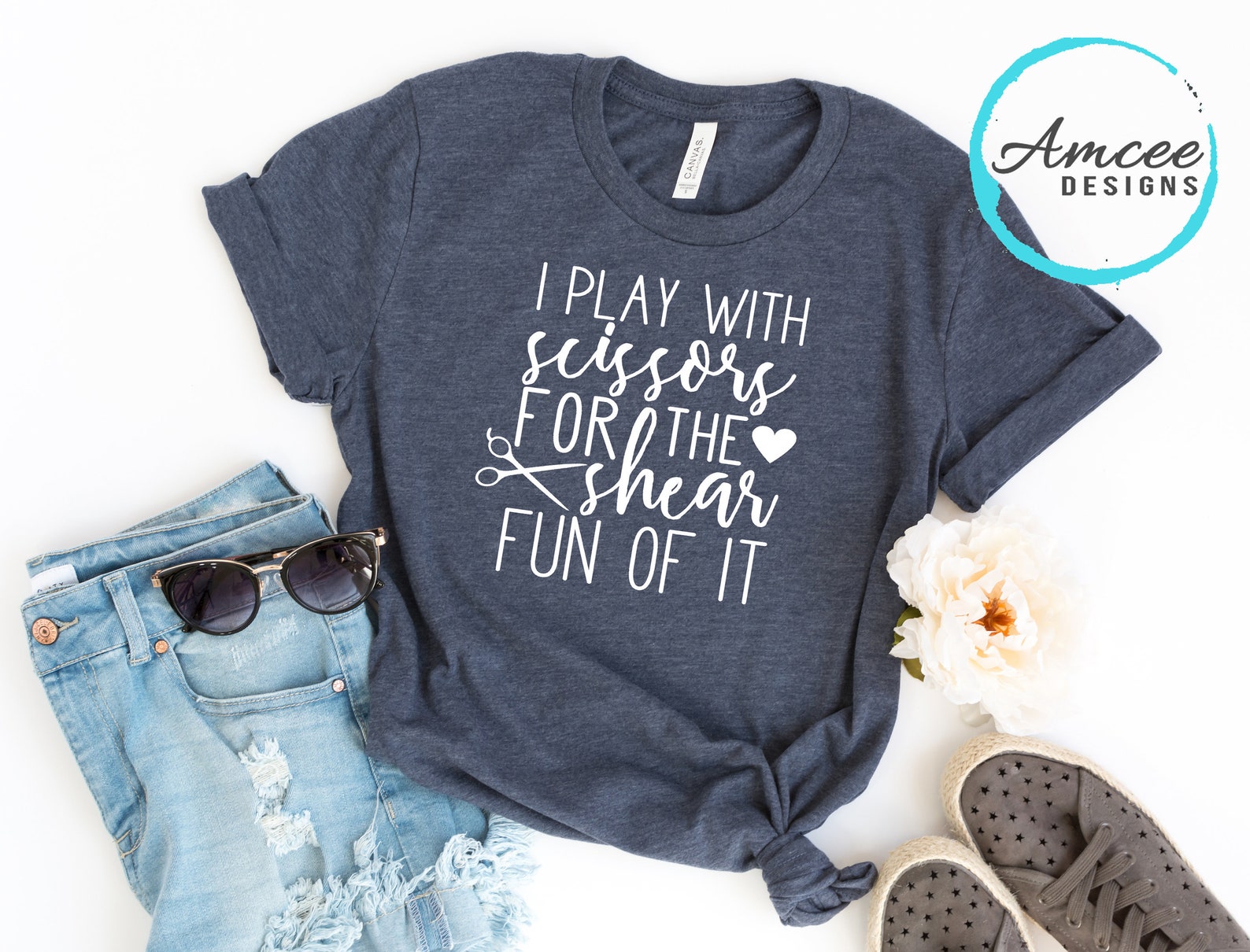 I Play With Hair for Shear Fun Tee / Funny Hair Stylist | Etsy