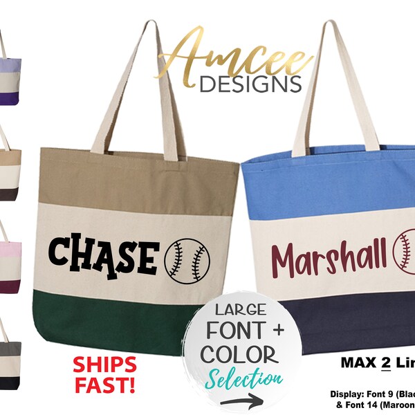 Canvas Baseball Tote - Etsy